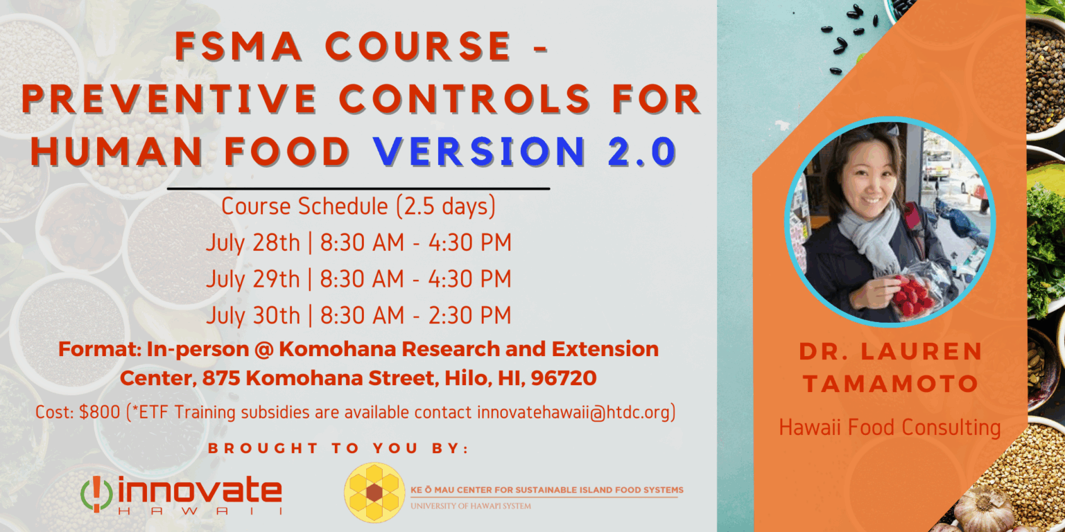 Hawaiʻi Technology Development Corporation | FSMA Course – Preventive ...